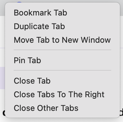 No context menu for vertical tabs. - Orion Public Issue Tracker