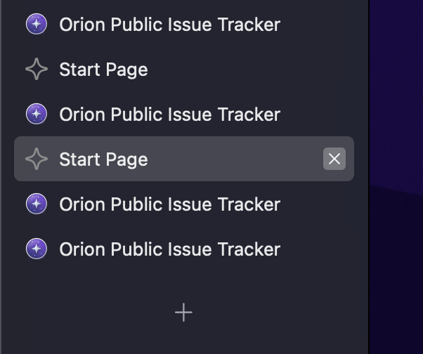 Change the way how "new tab" button works - Orion Public Issue Tracker